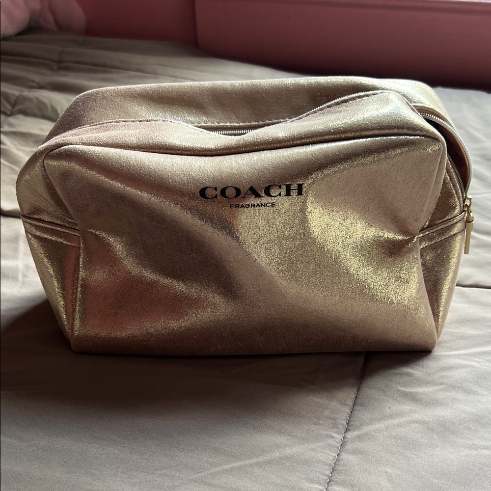 Coach Metallic Gold Cosmetic Pouch - Gem